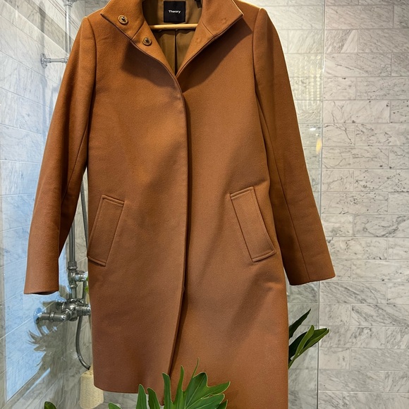 Theory | Jackets & Coats | Theory Camel Woolcashmere Coat | Poshmark